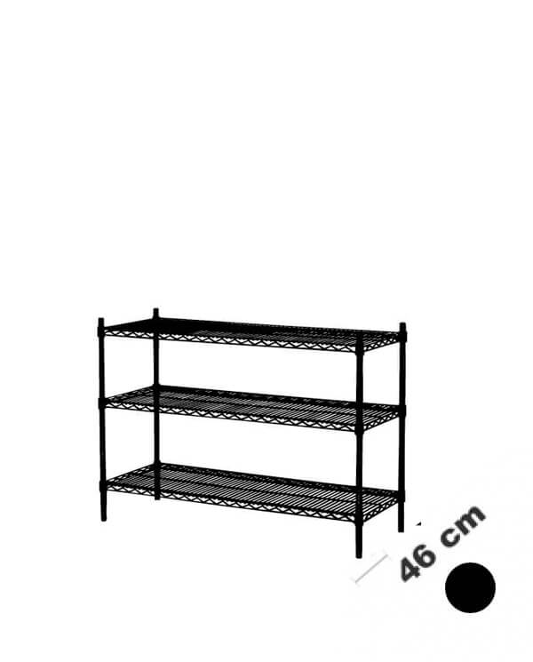 Reol - Sort (B 122 x D 46 x H 90 cm.) – SuperSellerS
